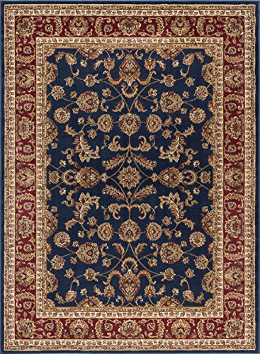 Sariya Transitional Oriental Navy Rectangle Area Rug, 5' x 7'