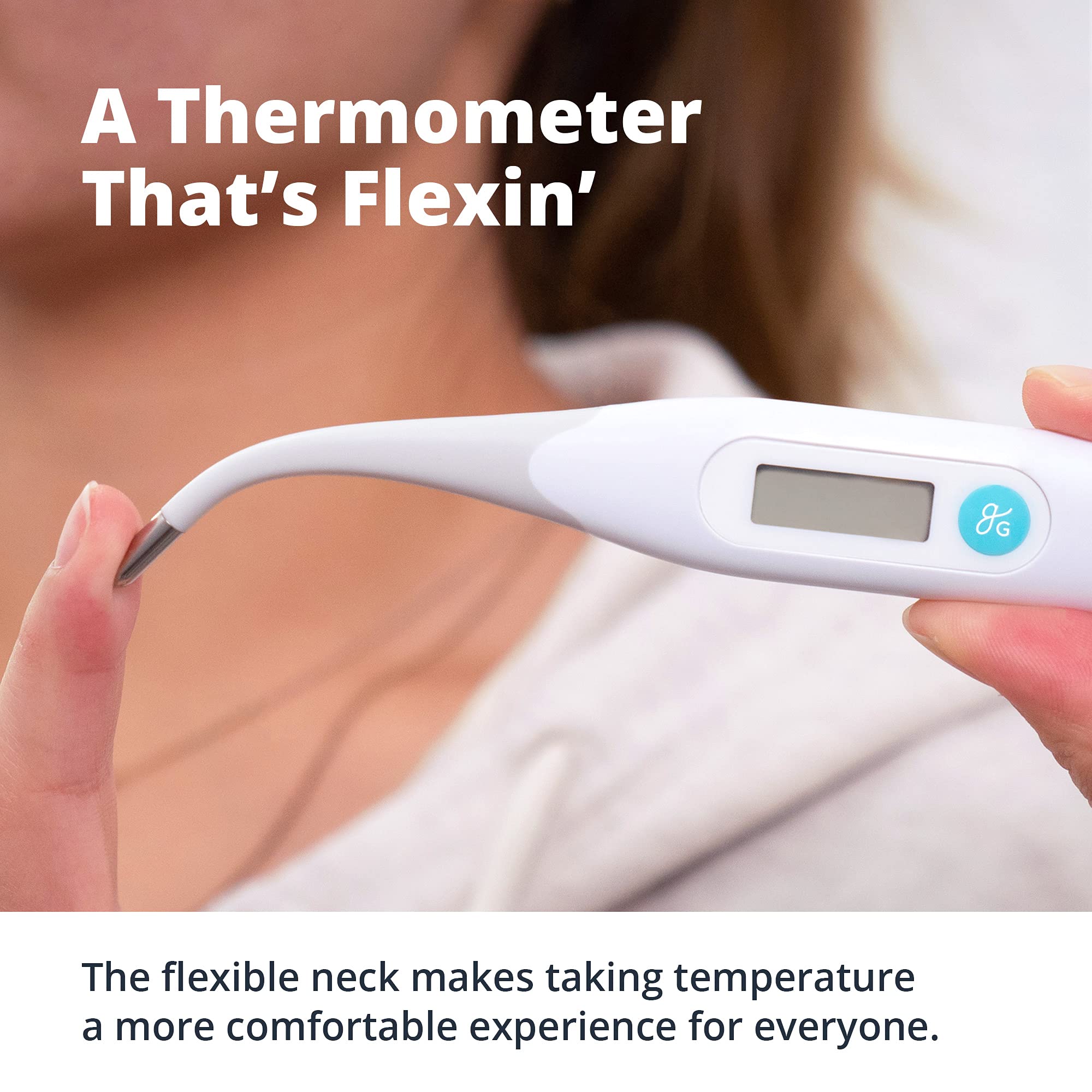 Greater Goods Digital Thermometer – 10-Second Fast Readings for Adults and Kids, Flexible Tip, Fever Alarm, Oral, Rectal, and Underarm Use, FSA/HSA Eligible