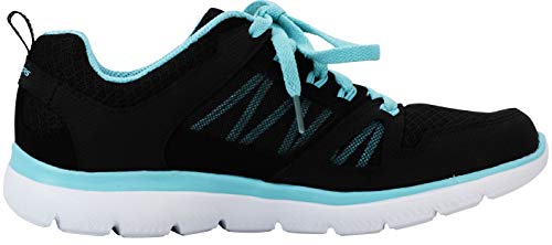 Skechers Women's Summit New World Black/Light Blue Sneaker 10 M US