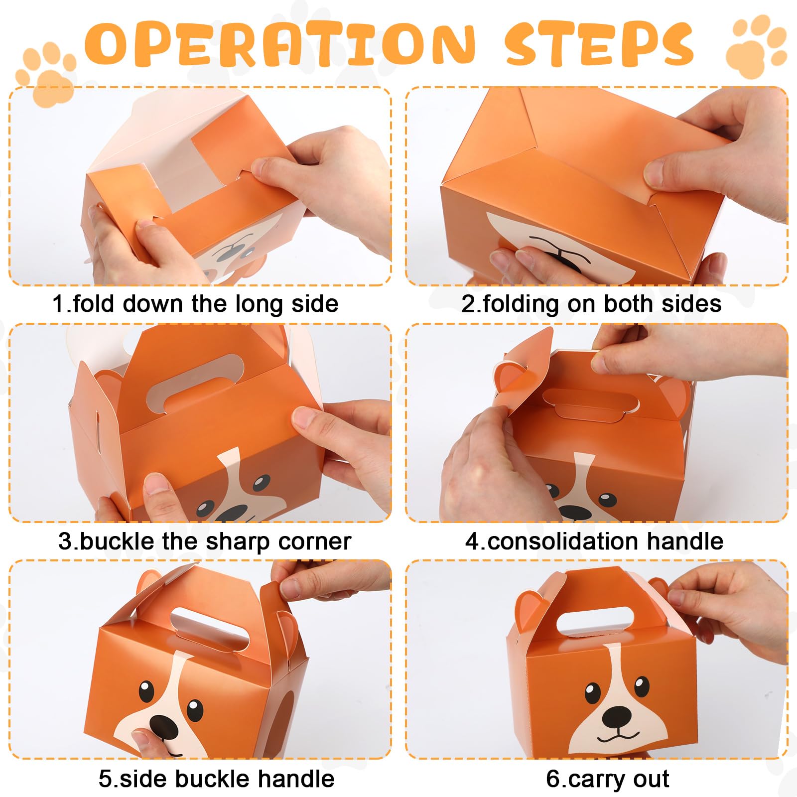 Fainne 24 Pcs Party Favors Boxes Treat Boxes Foldable Gift Boxes Candy Goodie Boxes Decorations Adopt Pet Gift for Birthday Wedding Bridal Shower Party Favors(Cute Dog)