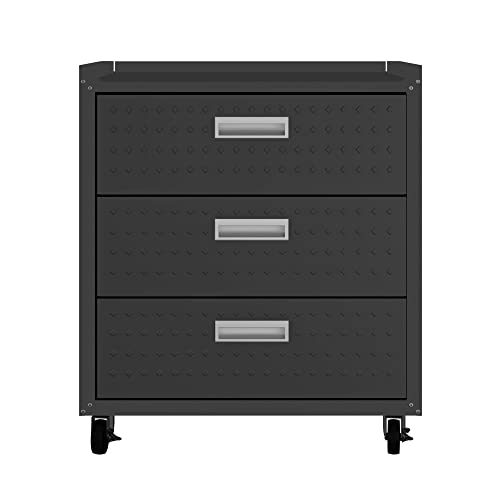 Manhattan Comfort Fortress Storage Units, Charcoal Gray