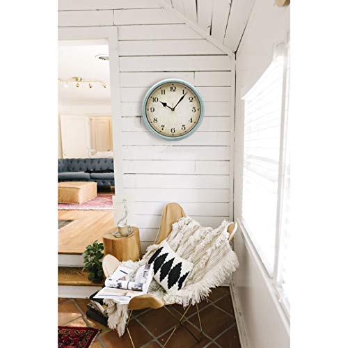 Filly Wink Wall Clock,11 inch Retro Wall Clocks Battery Operated,Silent Non Ticking Classic Quartz Clocks,Decorative Home Living Room Bedroom Office School(Teal)