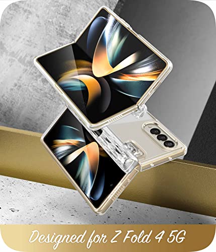 i-Blason Cosmo Series for Samsung Galaxy Z Fold 4 Case with Pen Holder 5G (2022), Stylish Protective Bumper Z Fold 4 Clear Case with Built-in Screen Protector (Clear)