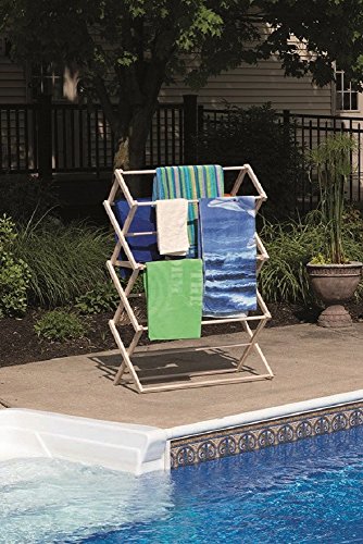 Saving Shepherd Extra Large Wood Laundry Drying Rack Collapsible, 48" Floor Unit