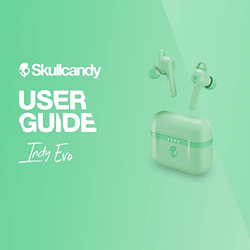 Skullcandy Indy Evo In-Ear Wireless Earbuds, 30 Hr Battery, Microphone, Works with iPhone Android and Bluetooth Devices - Mint