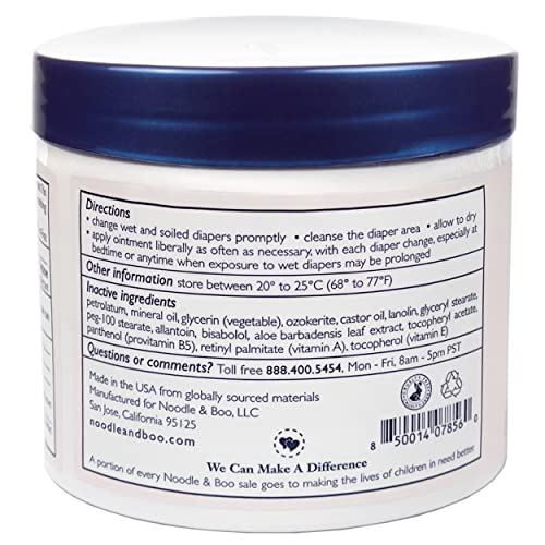 Noodle & Boo The Best Diaper Rash Ointment, Multi Purpose Baby Skin Care Zinc Oxide Ointment For Diaper Rash Prevention, Treatment & Relief, 10 Oz.