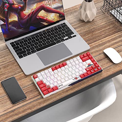 COSTOM XVX M84 Hot Swappable Wireless Mechanical Keyboard, 75% Layout TKL Gaming Keyboard, N-Key Rollover RGB Backlit Custom Keyboard for Windows Mac PC Gamers(Izakaya Theme, Gateron Yellow Switch)