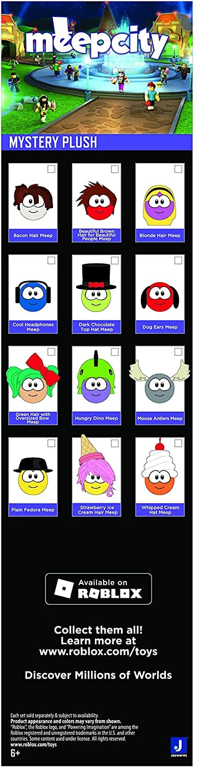 Roblox Collection: Meep City Micro Plush Mystery 3-Pack [Includes 3 Exclusive Virtual Items]