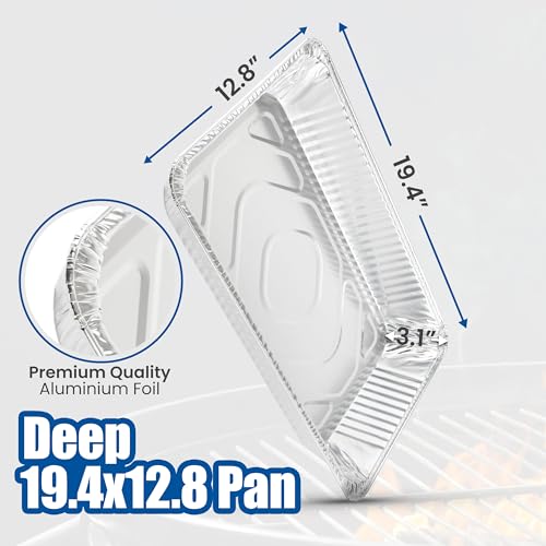 EHOMEA2Z Large Aluminum Pans (15 Pack) Full Size Deep Foil Disposable Durable Large Steam Table Pans for Baking Serving, Chafing Trays for Caterers, Bakeware 21 x 13 x 3