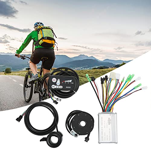 Diydeg Electric Bike Conversion Kit, 36V/48V 250W/350W Brushless Motor Controller LED Panel Kit with Thumb Throttle & Speed Assist Sensor, Waterproof EBike Conversion Kit for Electric Bicycle