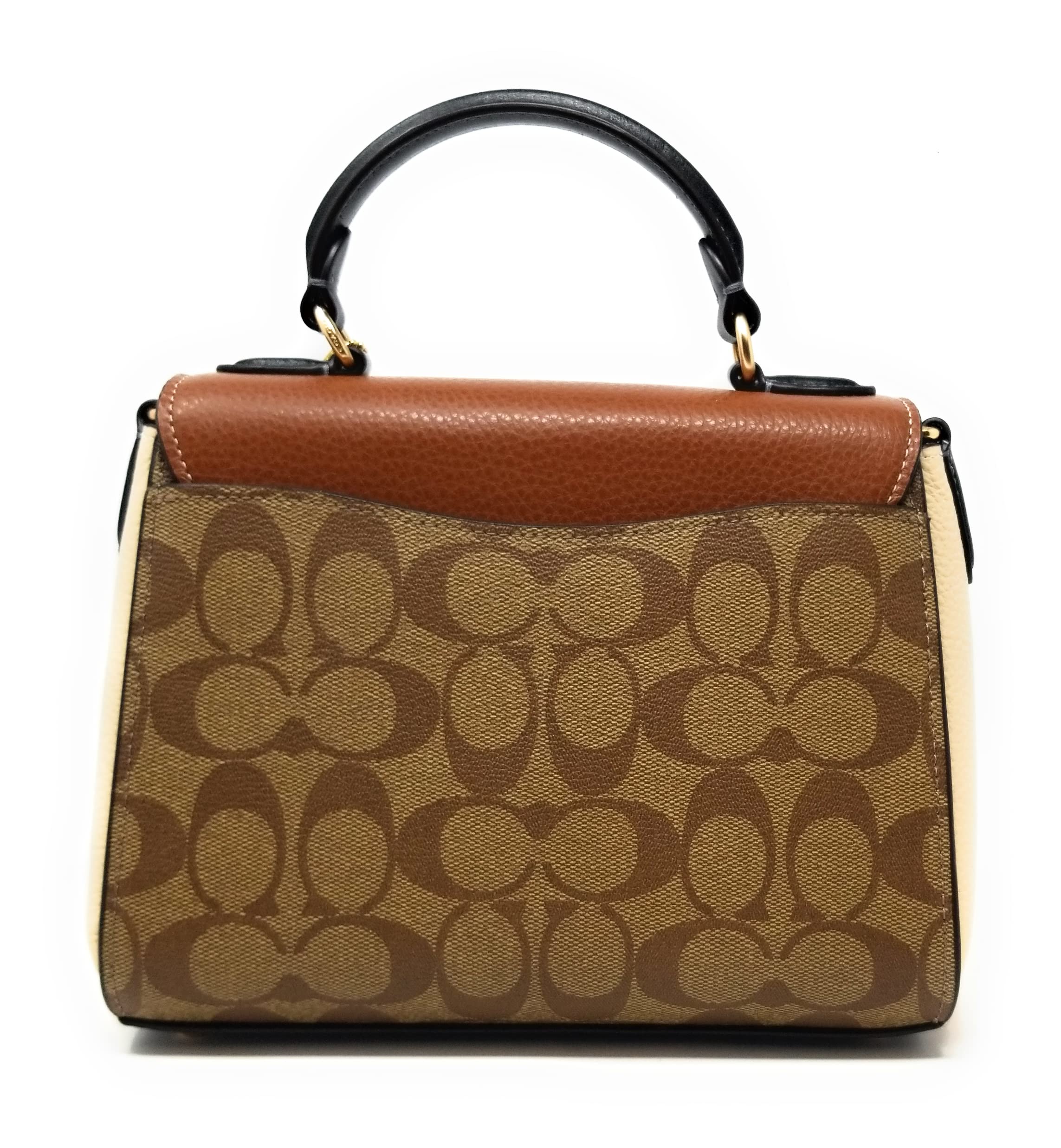 COACH Women's Morgan Top Handle Satchel (Colorblock Signature Canvas - Khaki Multi)