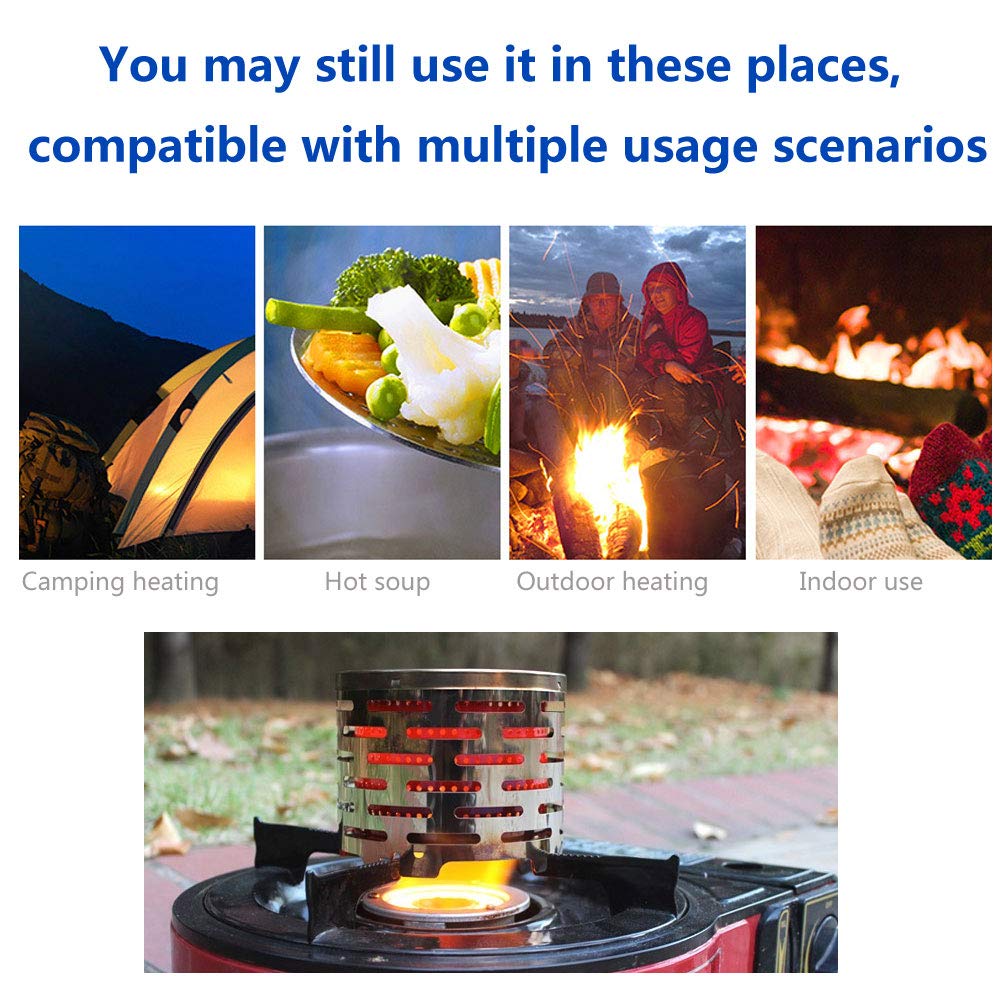 Camping Mini Heater, VSANSTAR Portable Stainless Steel Camping stove Tent Heating Cover for Outdoor Backpacking Hiking Traveling BBQ.