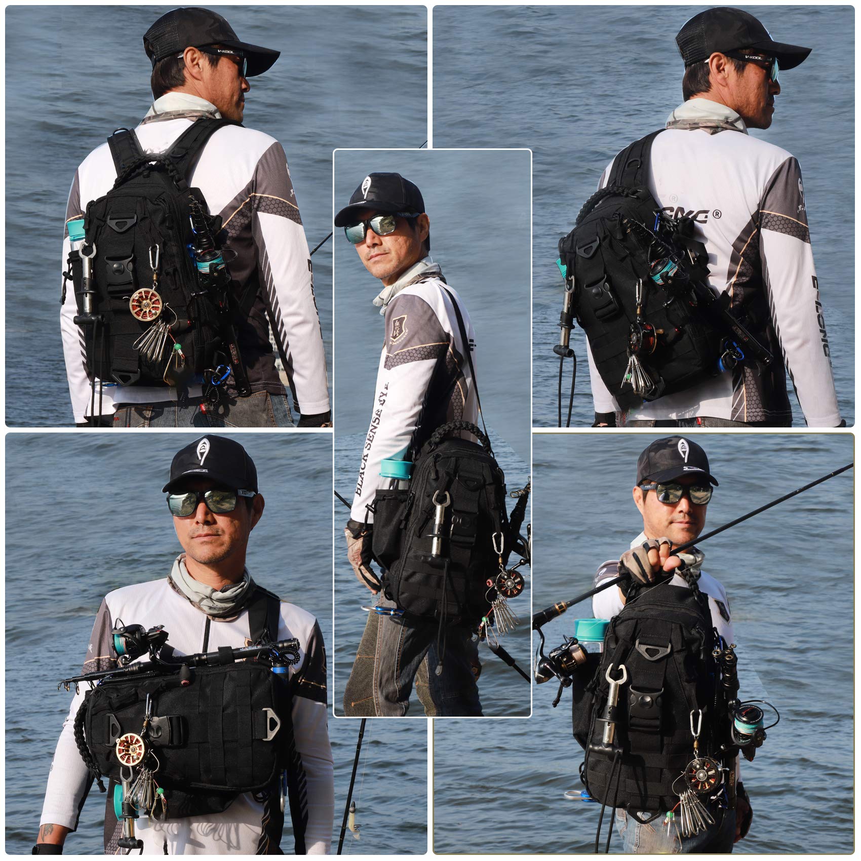 BLISSWILL Fishing Backpack Storage Bag with Two 3600 Fishing Tackle Box