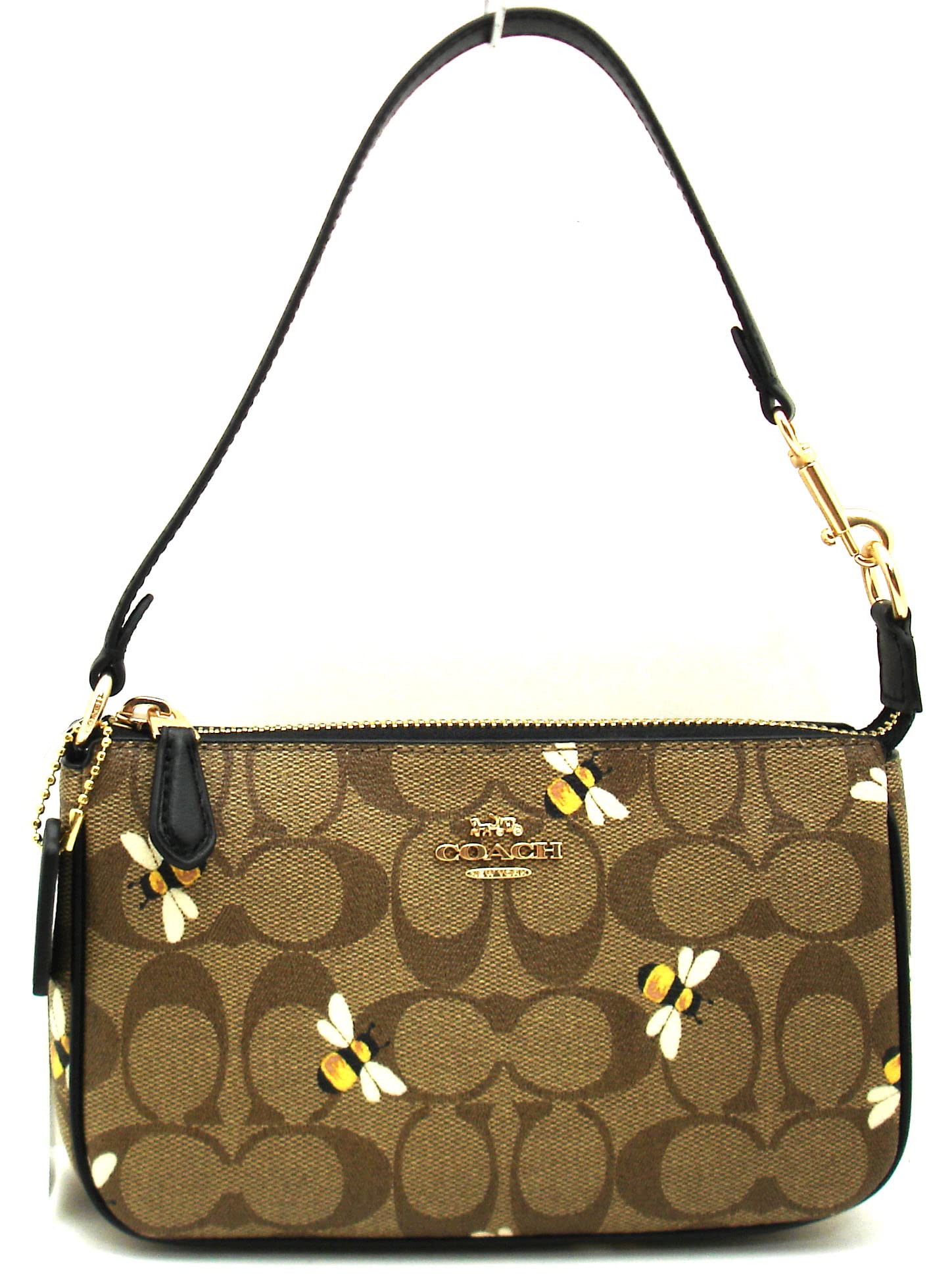 Coach Women's Nolita 19 Bag Purse (Signature Canvas - Bee Print - Khaki Multi)