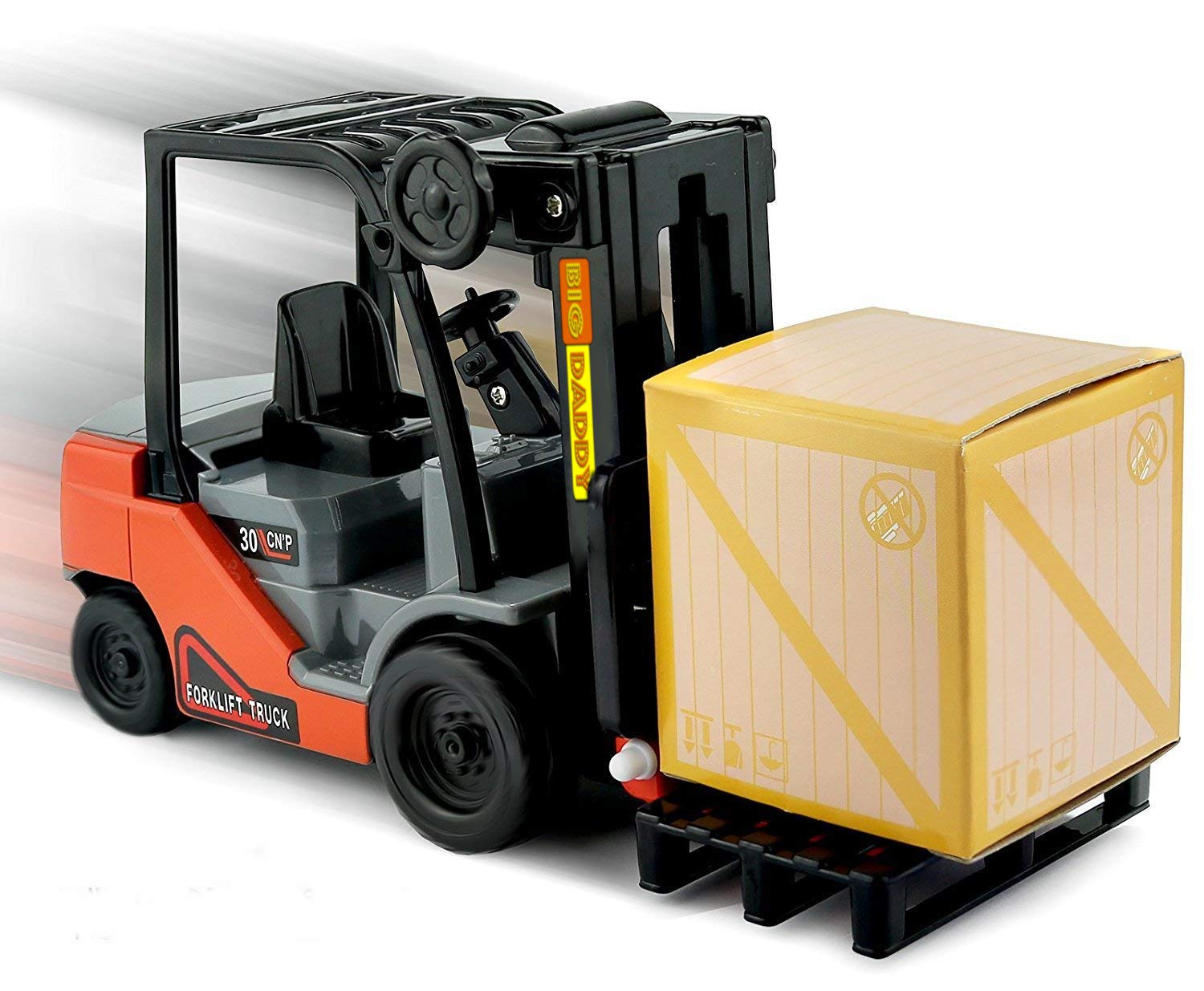 Big Daddy Trucks Combo: Friction-Powered Forklift & Pickup Truck with Extendable Loader and Cargo Boxes