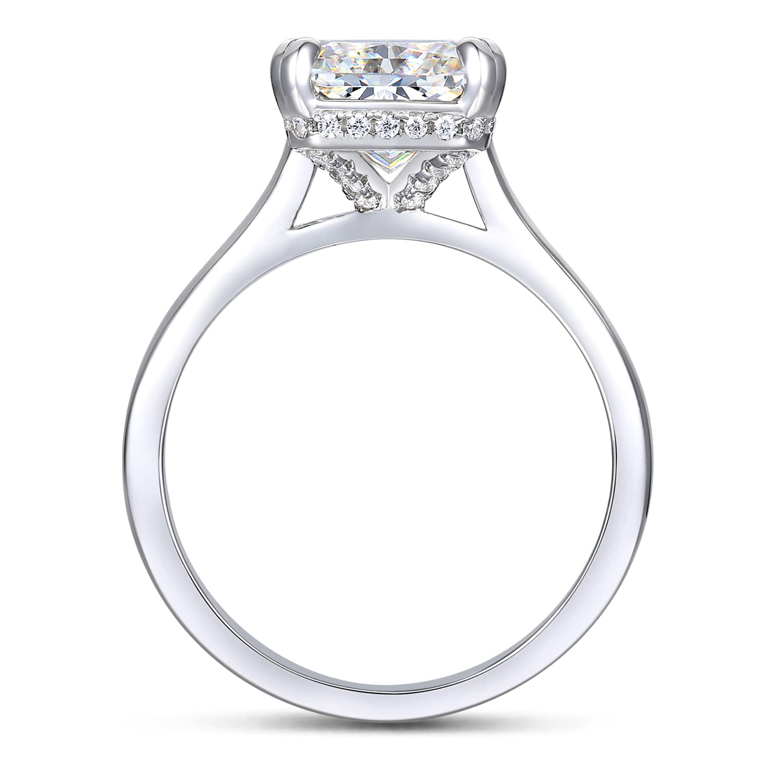 CGSRING 8x10mm 4 Carat D Color VVS1 Radiant Cut Solitaire Moissanite rings Moissanite Engagement Ring Size 4-12 (5)