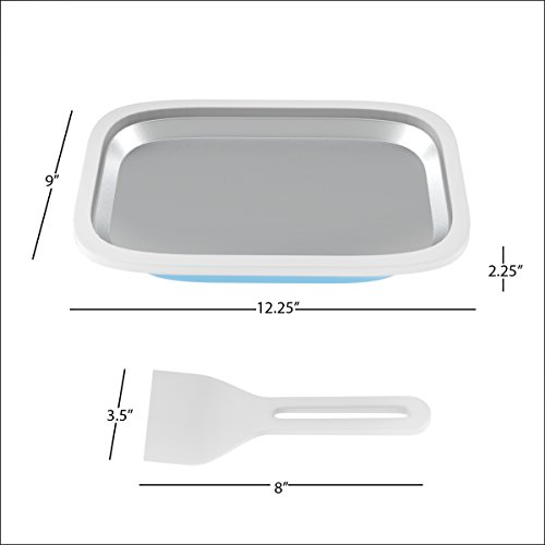Ice Cream Roller Plate-Anti-Griddle Pan with 2 Spatulas for Easy Homemade Rolled Ice Cream, Gelato, Sorbet-Frozen Treat Maker by Classic Cuisine