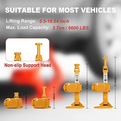 Electric Car Jack TYAYT 3 Ton Car Scissor Jack for Car Sedan and SUV 12V Portable Electric Jack for Tire Changing (Orange)