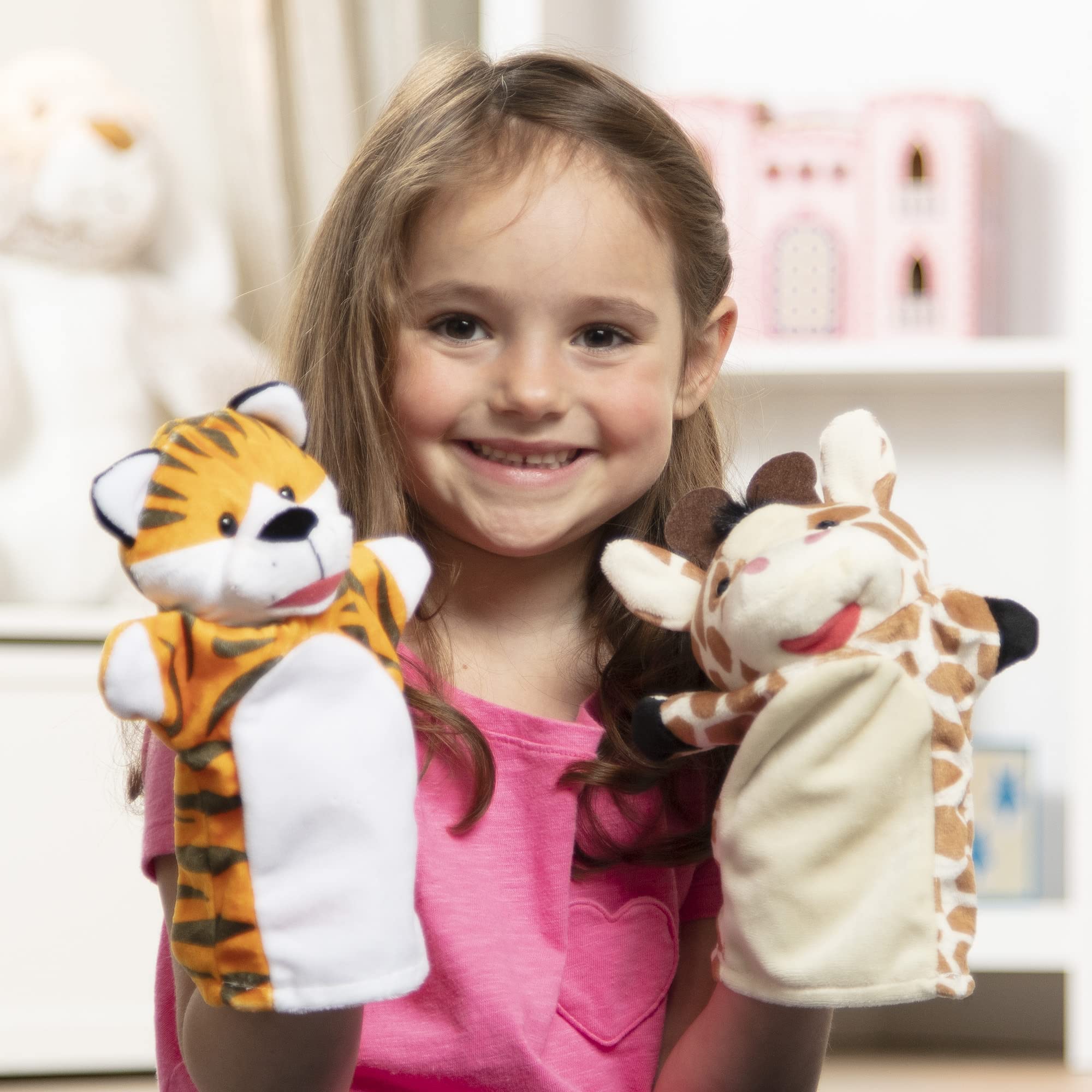 Melissa & Doug Zoo Friends Hand Puppets Puppets and Theaters Themed Puppet Sets 3+ Gift for Boy or Girl