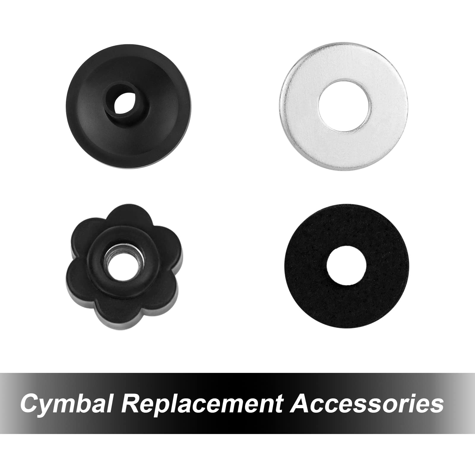 CHACHAZO Drum Key 3-Pack Drum Tuning Keys with 6PCS Cymbal Replacement Accessories Include Nut, Washer, Cymbal Sleeve & Drum Tuner Keys(Chrome-Plated Steel)