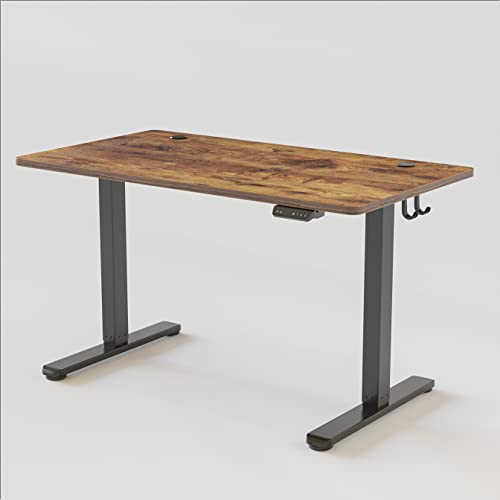 BANTI 48'' Electric Standing Desk,Adjustable Height Stand Up Desk,Sit Stand Home Office Desk, Rustic Brown Top