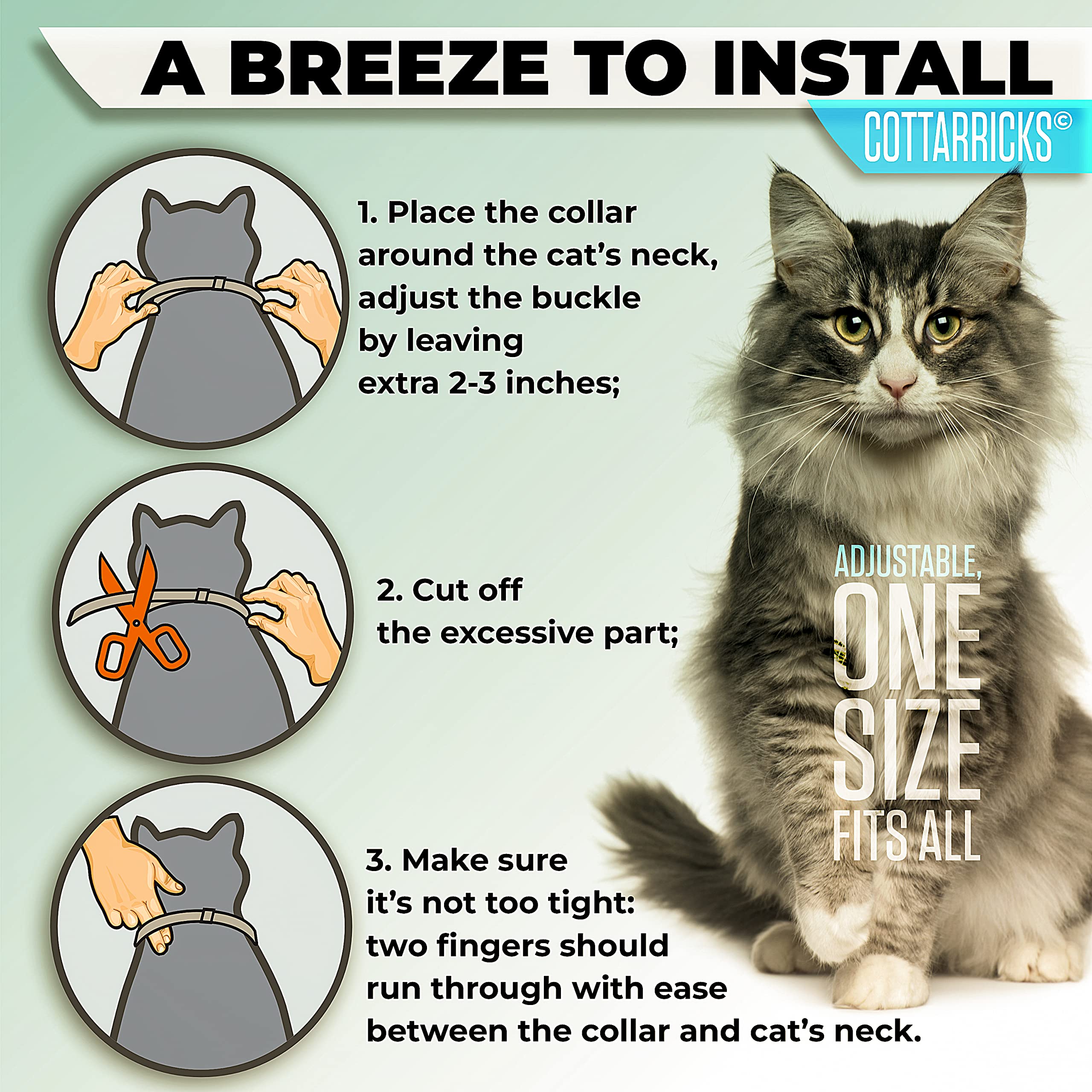cottarricks Cats Collar - 8 Count
