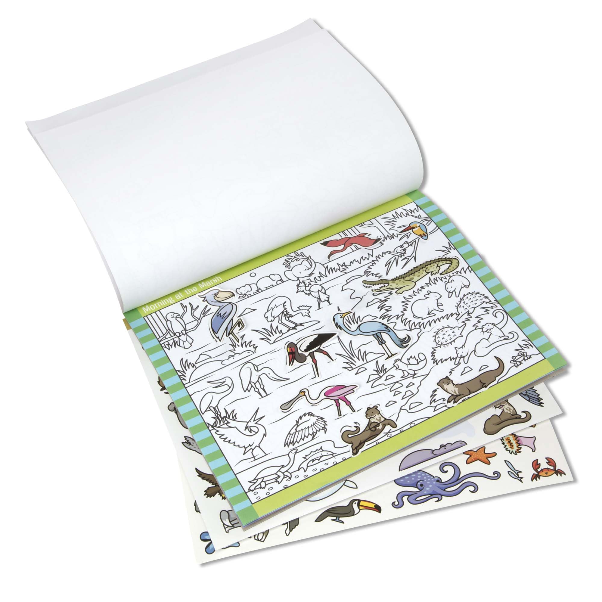 Melissa & Doug Seek and Find Sticker Pad, Animals (300+ Stickers, 14 Scenes to Color) - FSC Certified