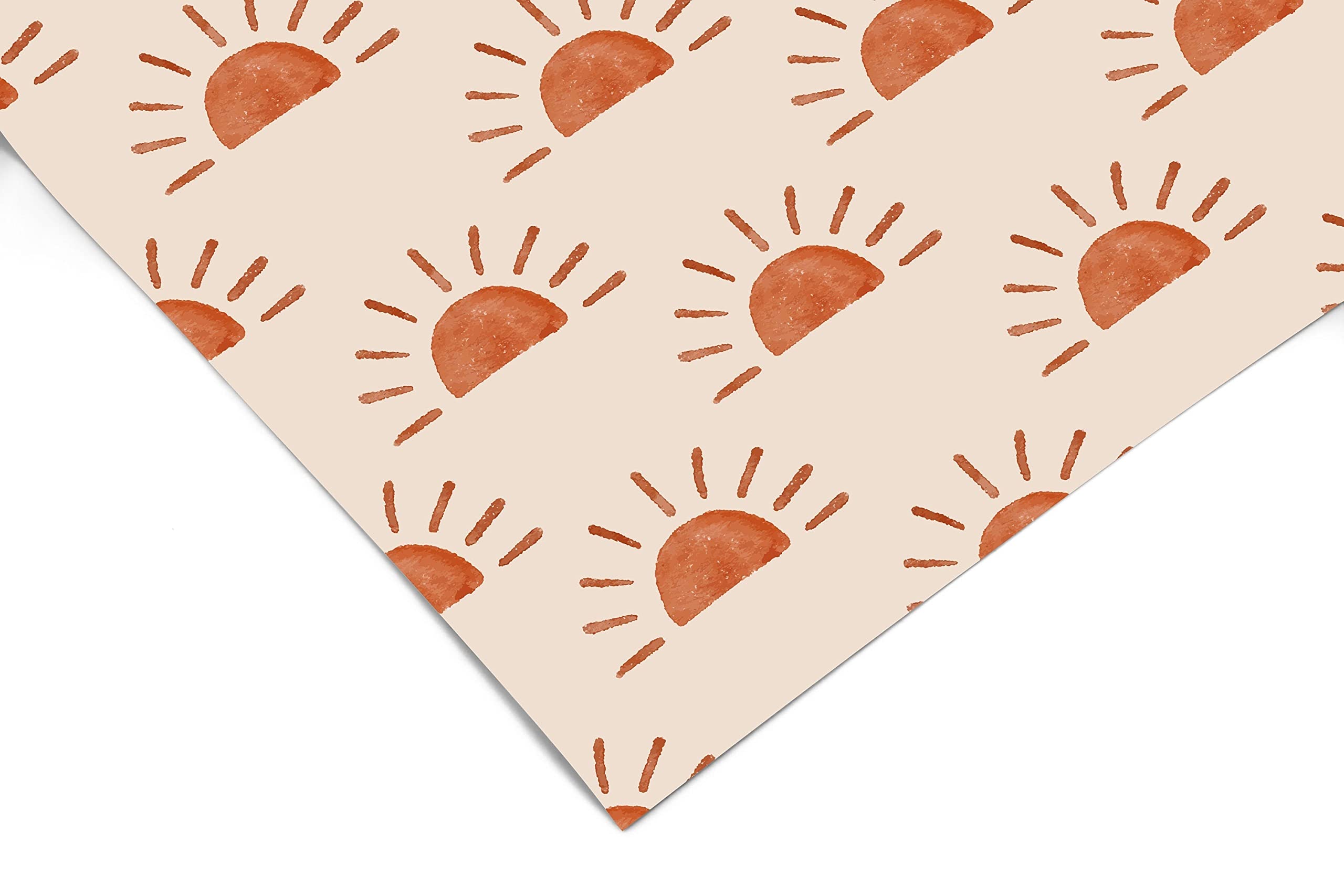 Boho Golden Sun Contact Paper | Shelf Liner | Drawer Liner Peel and Stick Paper 1325 24in x 24in (2ft)