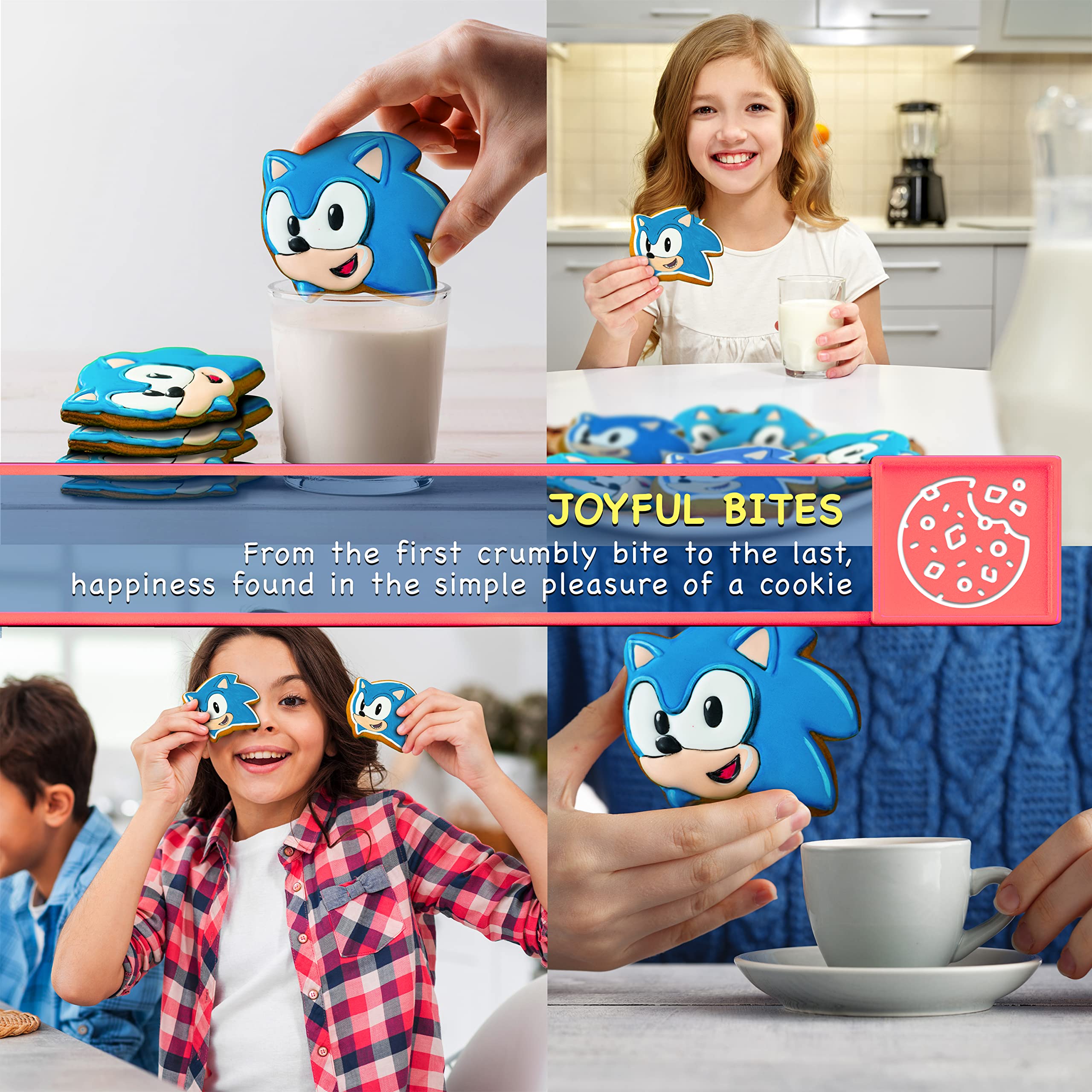Cookie Cutter by 3DForme, Sonic Baking Cake Fondant Frame Mold for Buscuit, Set 2 Piece