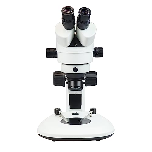 Vision Scientific VS-2EZ Binocular Zoom Stereo Microscope, 10x Widefield Eyepiece, 0.7X—4.5X Zoom Range, 3.5X—90x Magnification Range, 0.5X & 2X Auxiliary Lens, LED Illumination, Track Stand