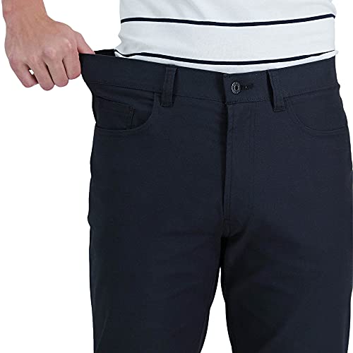 Kenneth Cole REACTION mens Techni-cole 5-pocket Stretch Dual Color Modern Fit Flex Waistband Flat Front Casual Pants, Black, 38W x 32L US