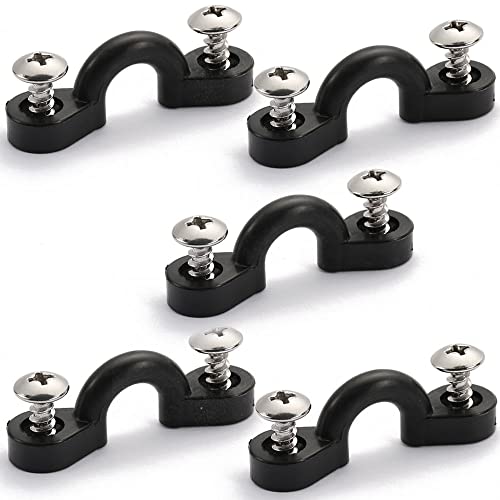 Borogo 2 PCS Kayak Canoe Carry Handle Pull Handle T-Handle with Cord and 5PCS Pad Eyes - 10 PCS Screws Replacement Hardware Parts Kit