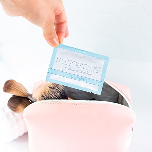 Freshends Luxurious Towelette Bundle β Makeup Remover, Hotel Bathroom Amenities, Air BNB Needs, Individually Packed Guest Bathroom Essentials for Clubs, Restaurants, Bars, Weddings 100 Bulk Pack, Blue