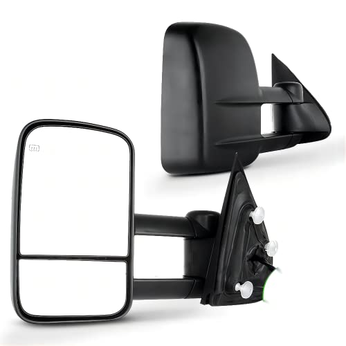 SCITOO For Chevy For GMC Towing Mirrors Pair Mirrors for 2014-2017 For Chevy For GMC Silverado/Sierra 1500 2015-2017 2500HD 3500HD with Power Control Heated Manual Telescoping and Folding Feature