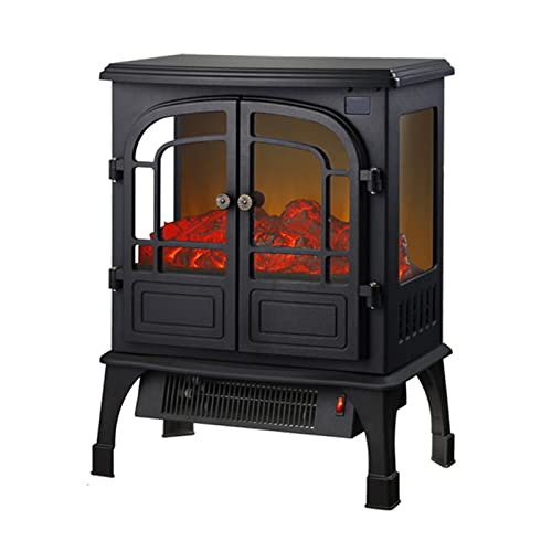 Electric Fireplace Electric Fireplace Heater, Freestanding Fireplace Stove with 3D Log and Fire Effect, Overheating Safety Protection, Remote Control - 2000W Black Atomizing Fireplace