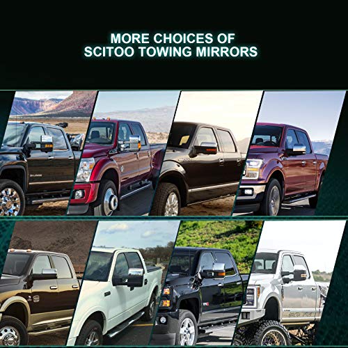 SCITOO Towing Mirrors fit for Chevy for GMC Exterior Accessories Mirrors fit for C1500 C2500 C3500 K1500 K2500 K3500 1988-1998 with Convex Glass Manual Controlling and Telescoping Features