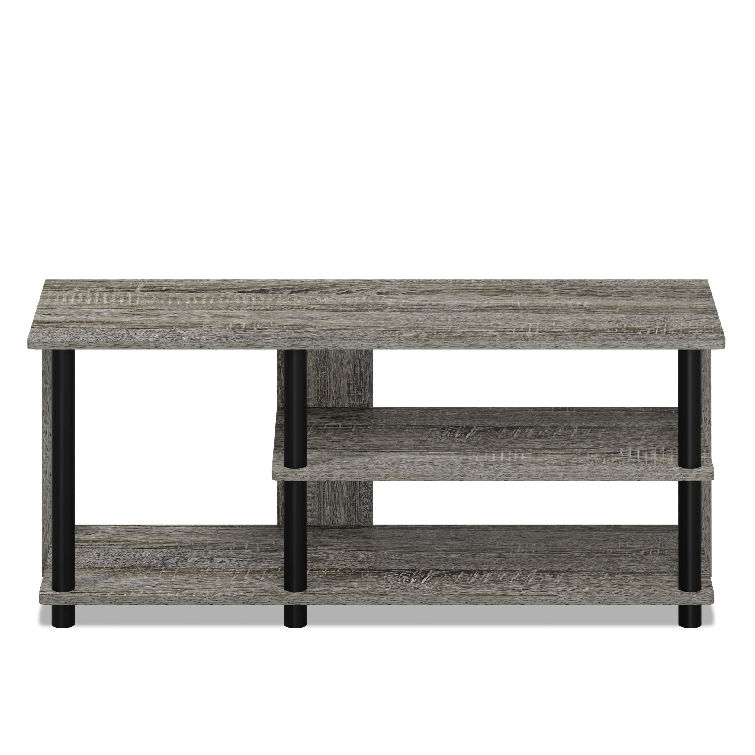 Furinno Turn-N-Tube Compact Multi Storage Shoe Rack, 35.2"W 3-Tier, French Oak Grey/Black