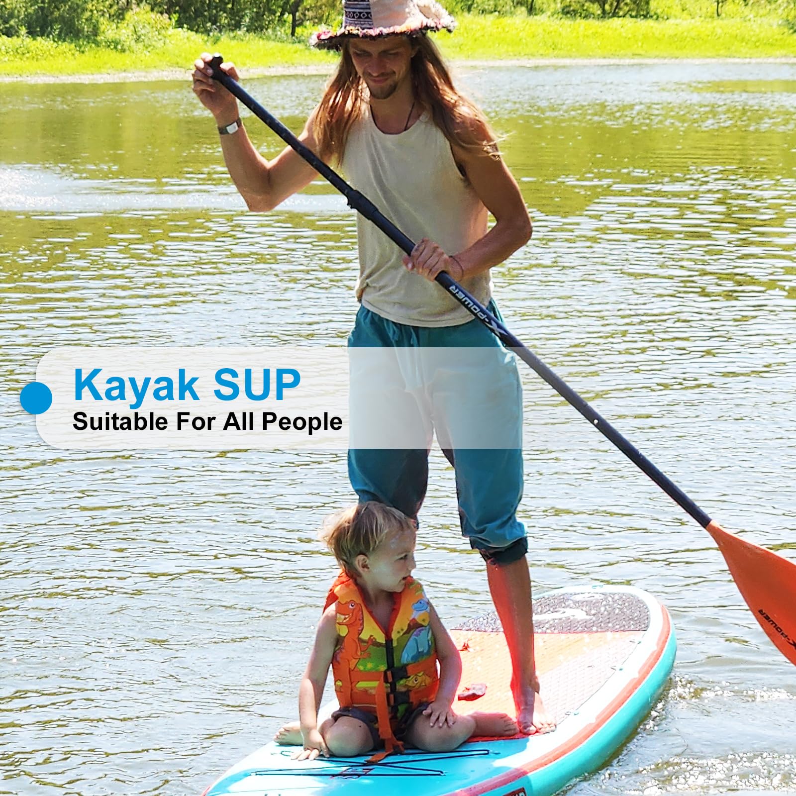 Freein SUP Inflatable Stand Up Paddle Board with Kayak Seat,Paddle Boards for Adults, Accessories sup Pump Adaptor,sup Kayak Paddle(Auqa,10'6"