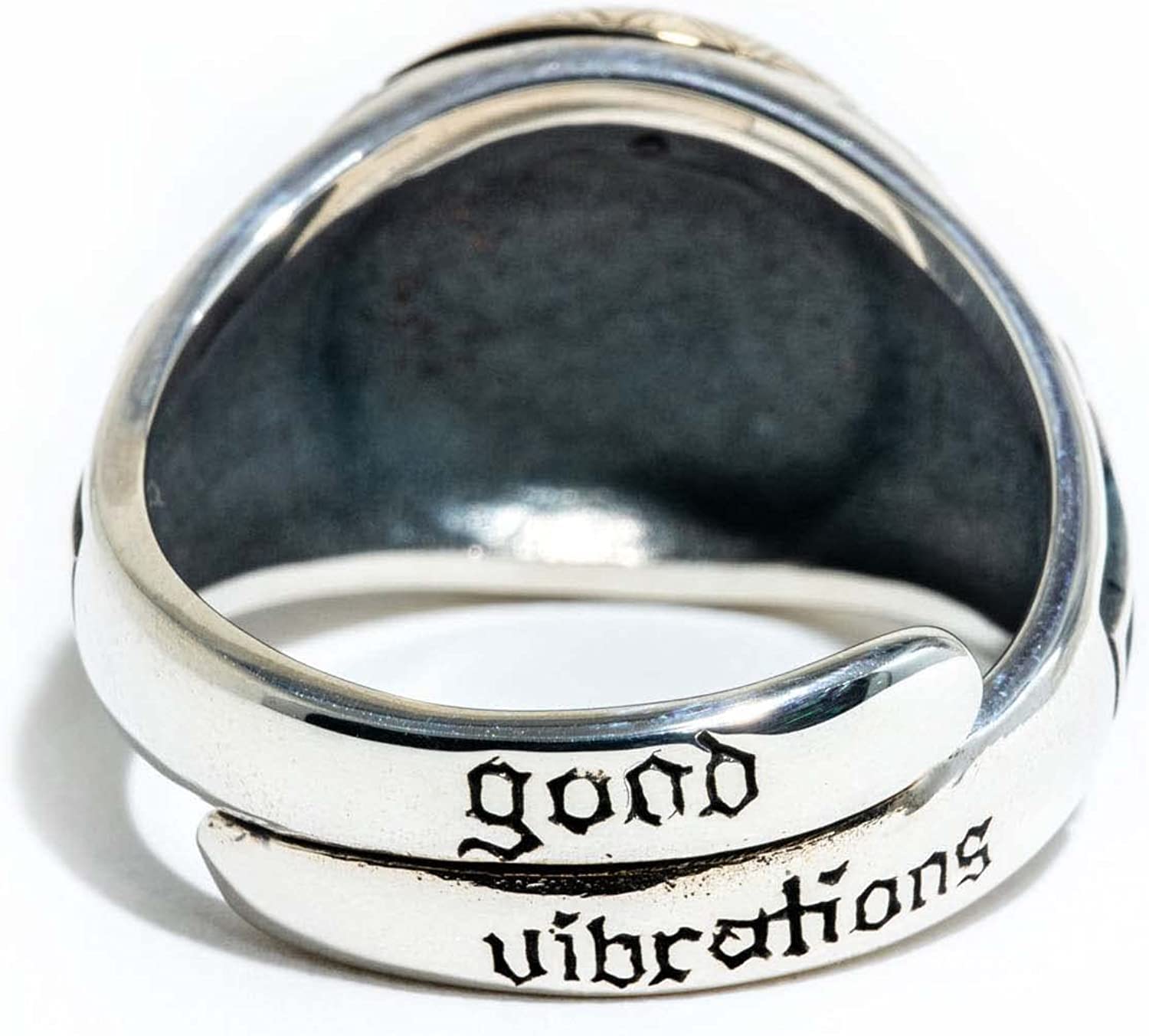 COSUMOSU 925 Sterling Silver Egyptian Eye of Horus Ankh Cross Ring Adjustable for size US 9~12