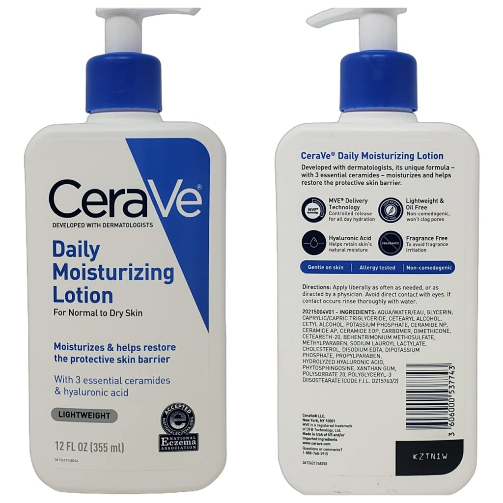 CeraVe Daily Skincare Bundle - Daily Moisturizing Lotion (12 oz), AM Facial Moisturizing Lotion with Sunscreen (2 oz), and PM Facial Moisturizing Lotion (2 oz)