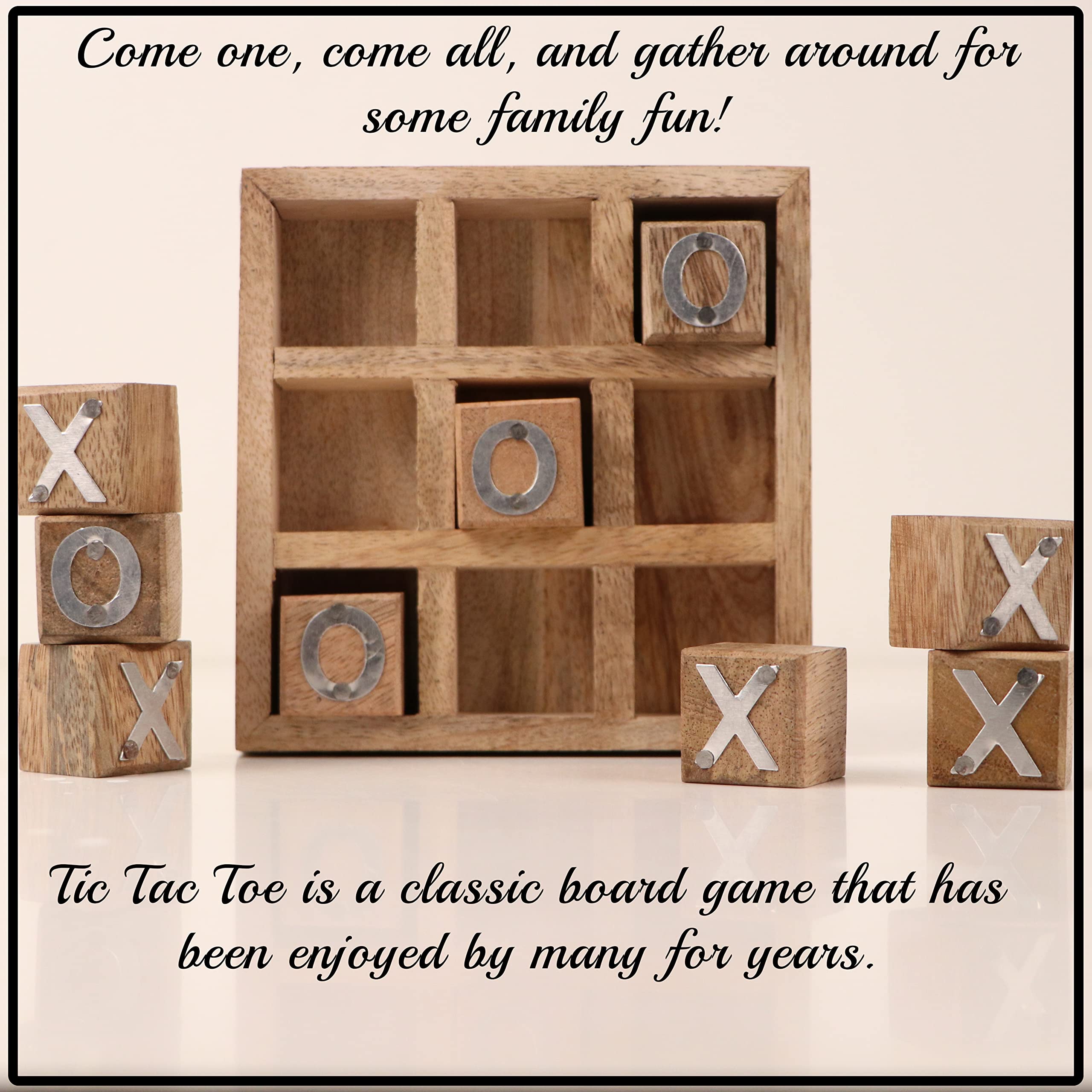 Cosynee Handmade Wooden Tic Tac Toe Game Traveling Board Game Great Gifts for All Occasions