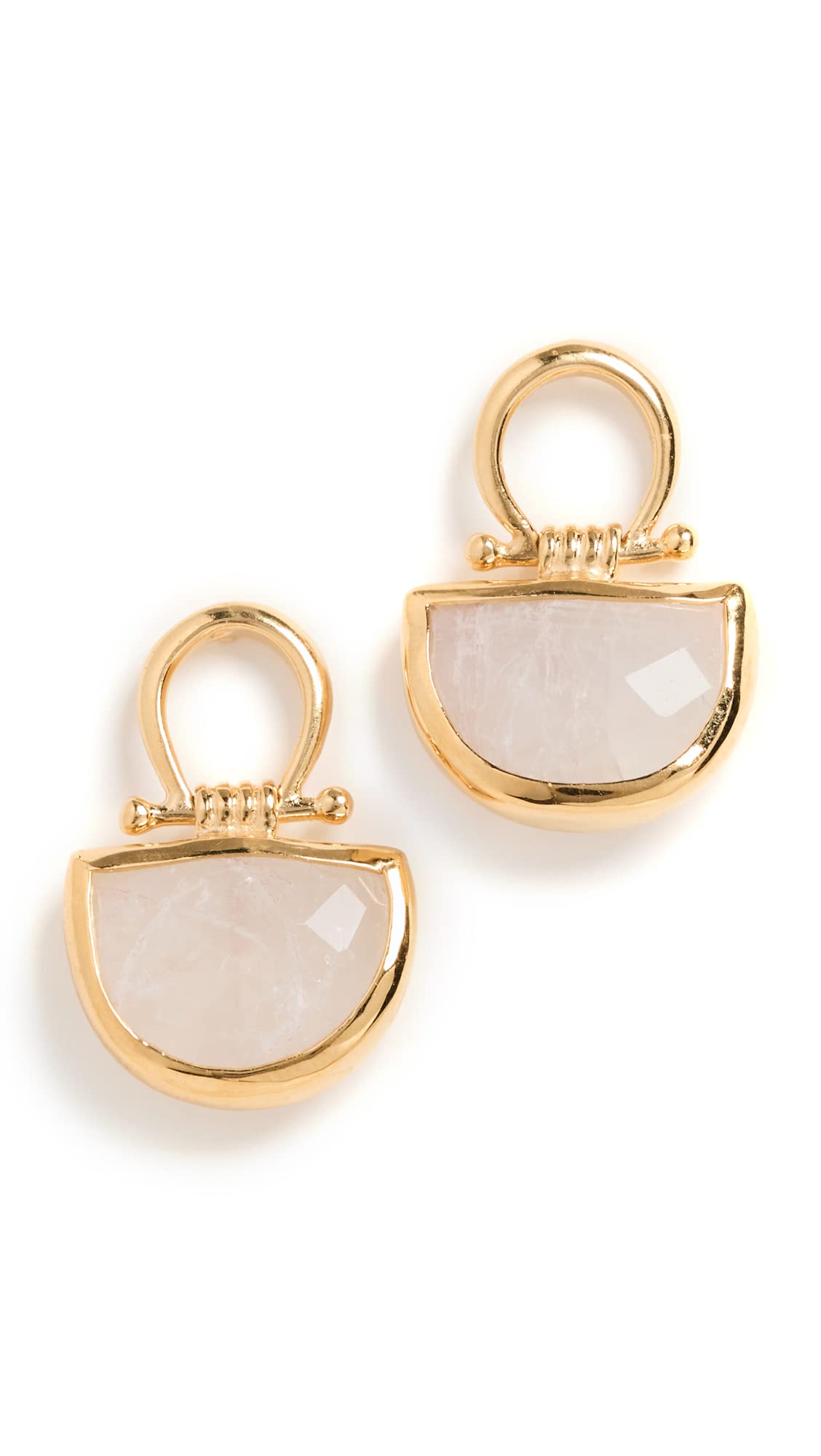 Chan Luu Women's Small Moonstone Drop Earrings, Moonstone, Gold, Off White, One Size