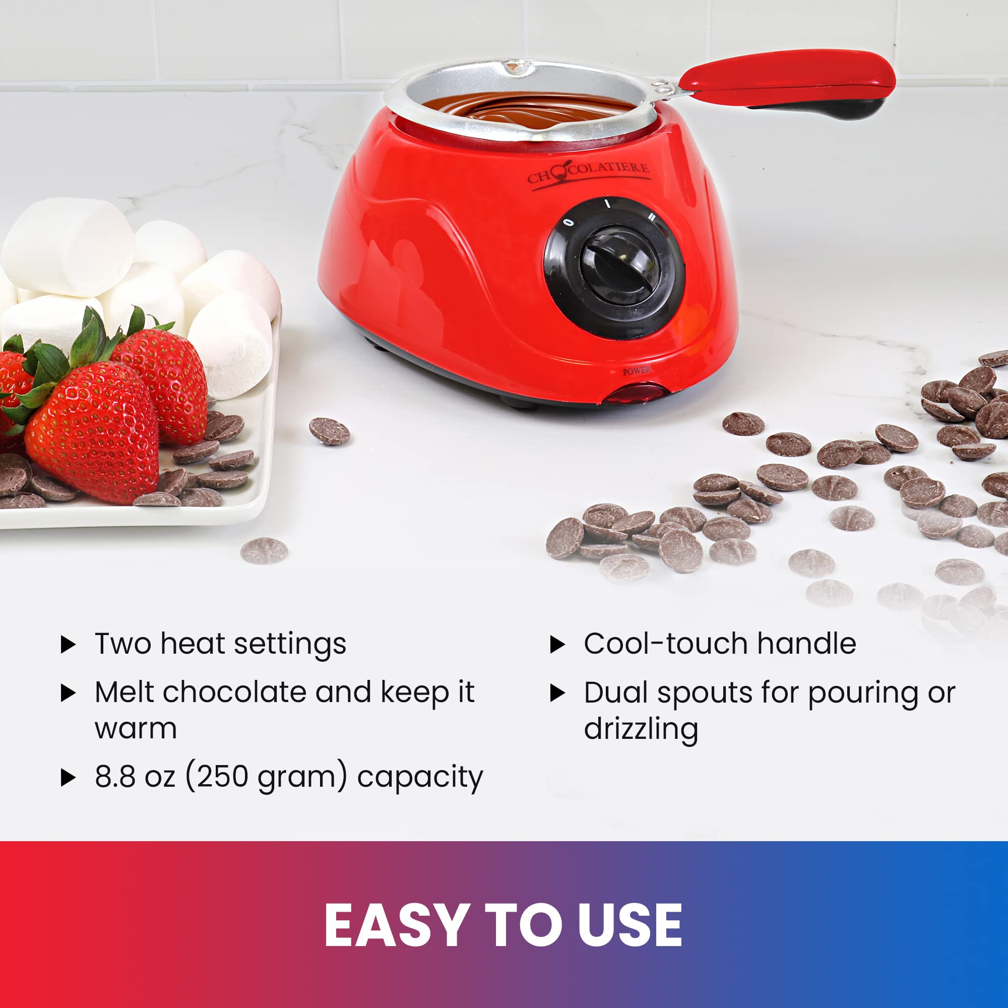 Chocolatiere - Electric Chocolate Melting Pot in Red