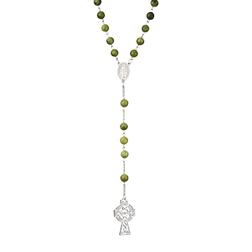 Biddy Murphy Connemara Marble Celtic Cross Rosary Beads Handcrafted in Ireland