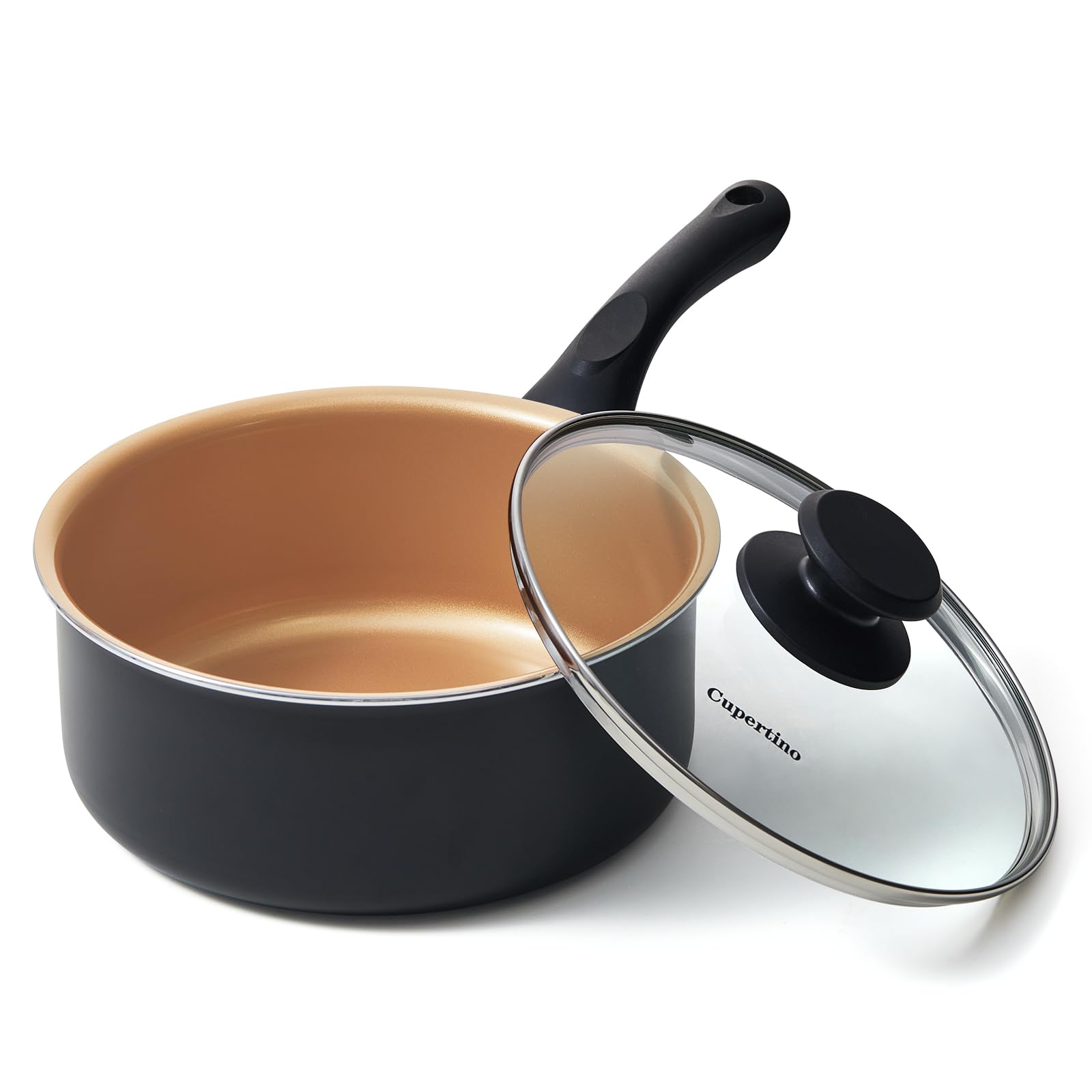 Cupertino Omlette Pan, Non Stick Frying Pan Small Copper Skillet, Egg Pan Nonstick with Healthy Coating, 100% PFOA Free, Dishwasher Safe - 8 Inch