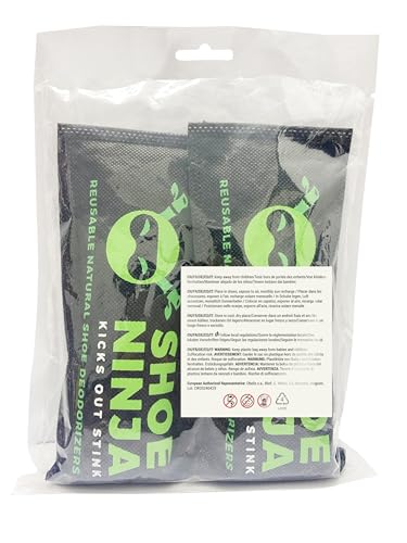 Shoe Deodorizer Inserts - Shoe Odor Eliminator - Activated Charcoal to Absorb Shoe Smell - Pack of 2 Shoe Smell Eliminator with Nail Clippers