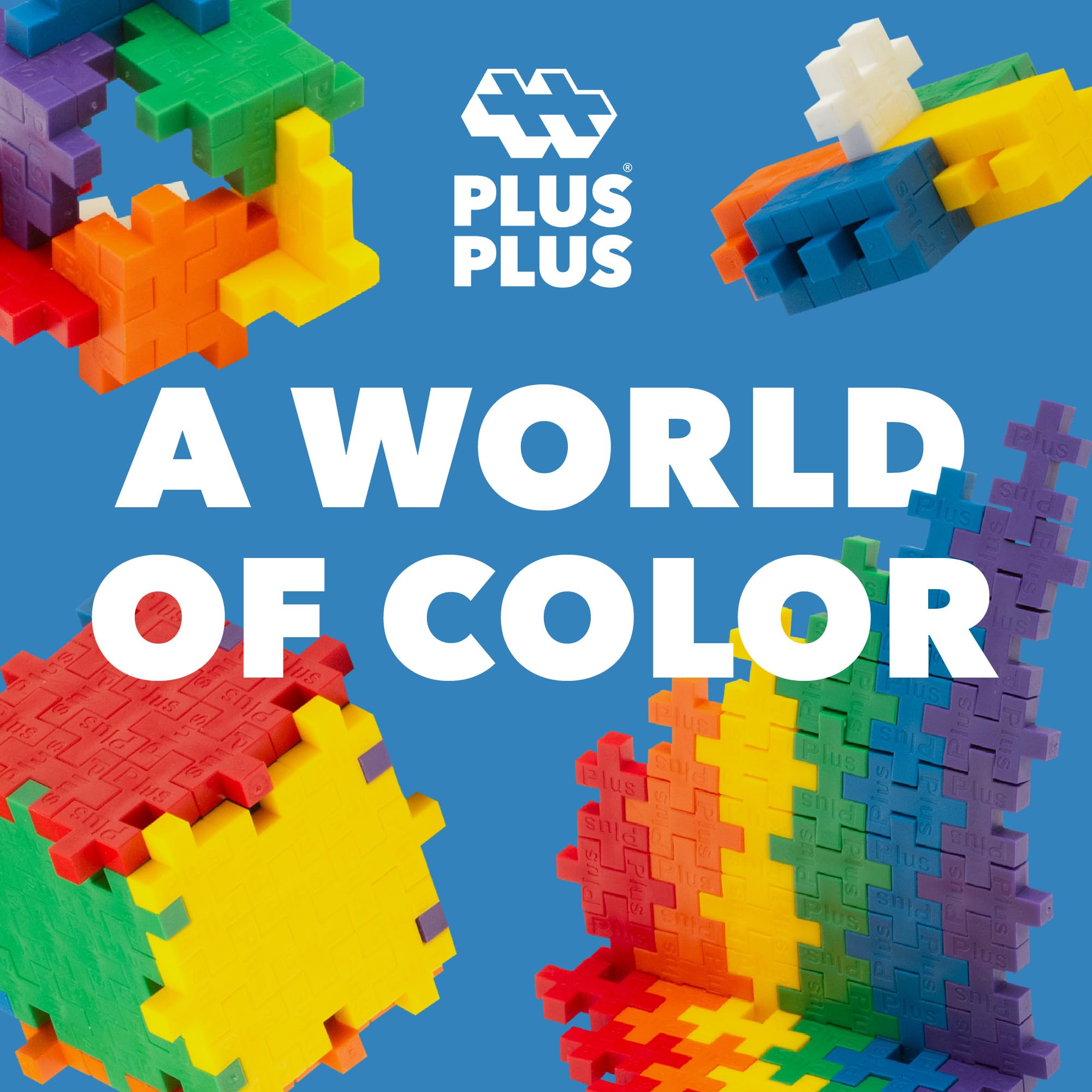 PLUS PLUS 240 Piece Interlocking Building Blocks for Kids, Open Ended Connecting Toys, STEM Bin Classroom Mini Manipulatives - Basic Mix Play Tube