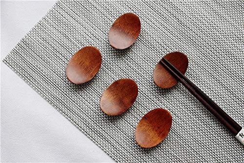Chopstick Rest Tsehuar 5 PCS Wood Chopsticks Holder Dinner Server Spoon Fork Knife Stand Holder
