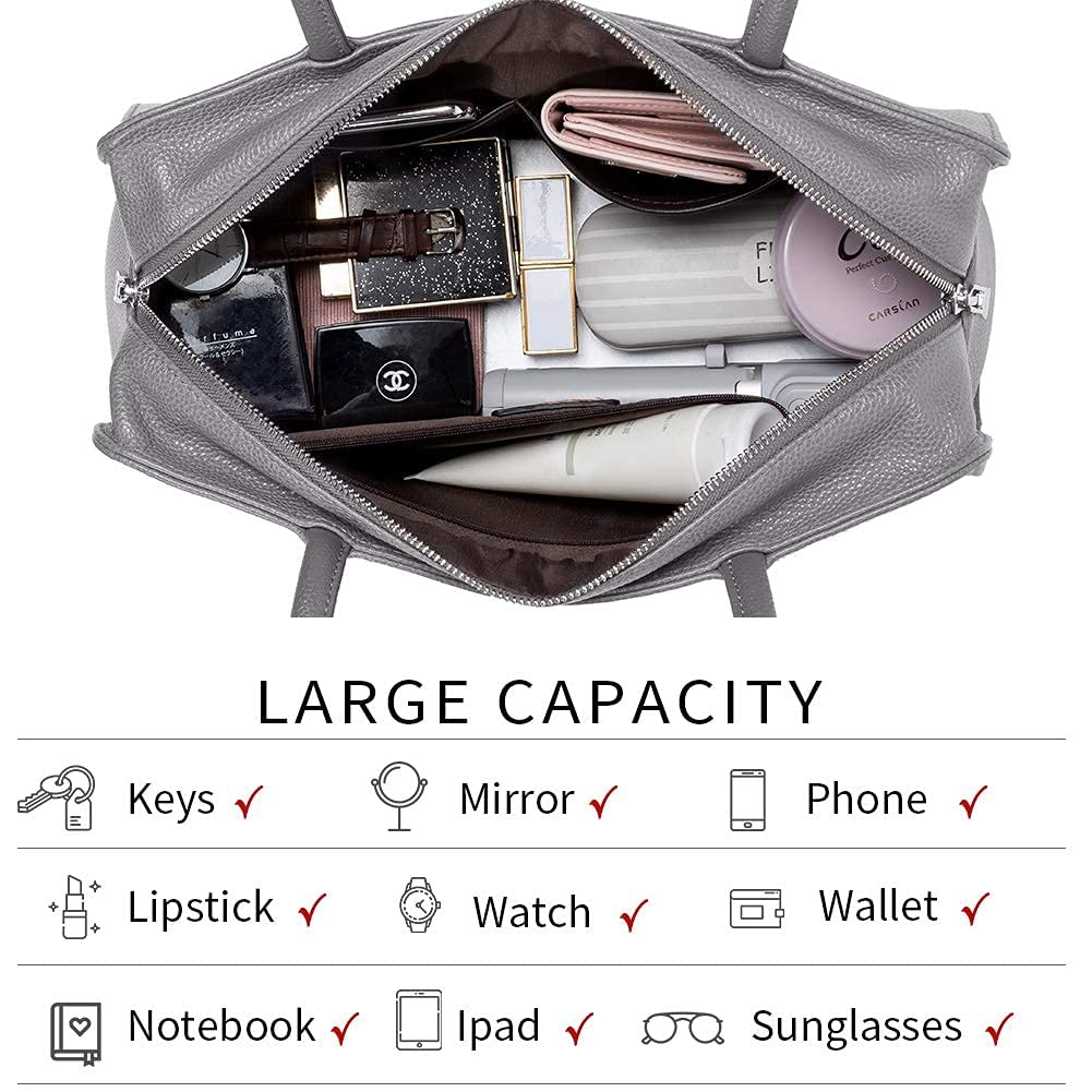 BOSTANTEN Women Designer Handbags Soft Leather Purses and Handbags Satchel Shoulder Bag Bundle with Women Leather Wallet RFID Blocking Small Bifold Wallet with ID Window