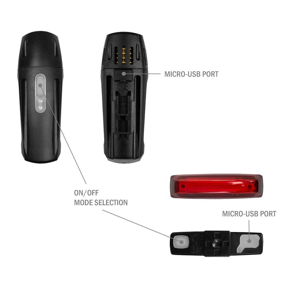 BV Large Bike Saddle Bag and Rechargeable Bike Light